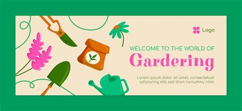 원예 및 재배 소셜 미디어 표지 템플릿 무료 벡터