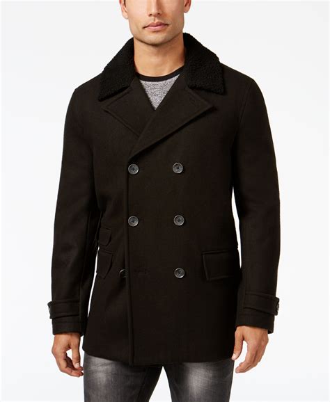 Inc International Concepts Mens Double Breasted Pea Coat Only At Macy