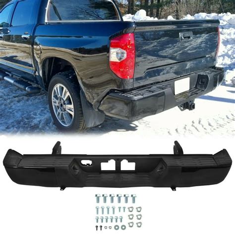 Kojem Black Rear Step Bumper Assembly Fits 14 20 Toyota Tundra Steel