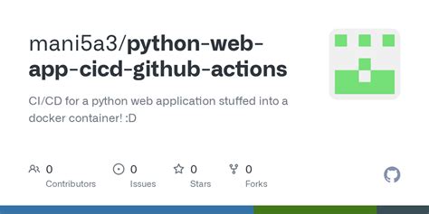 Github Mani5a3python Web App Cicd Github Actions Cicd For A Python