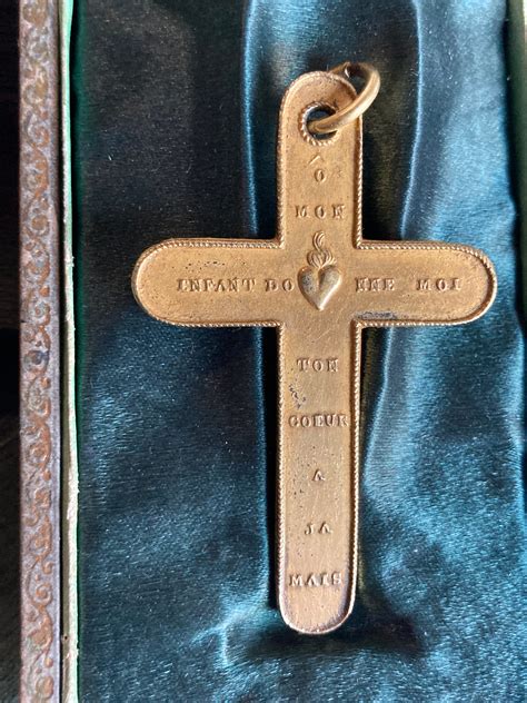 Large Pectoral French Cross With Prayer Pinchbeck Ormulu Pomponne