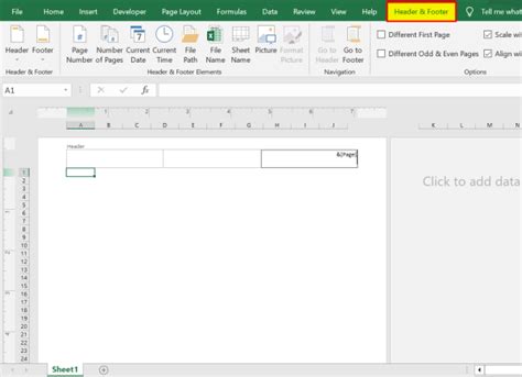 Header Footer In Excel How To Add Remove Header Footer