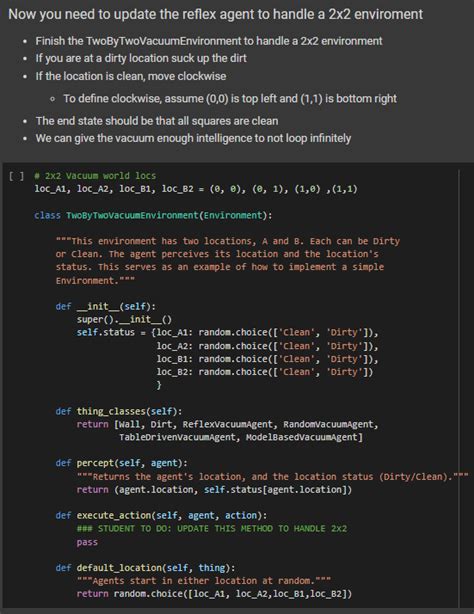 Solved Now You Need To Update The Reflex Agent To Handle A