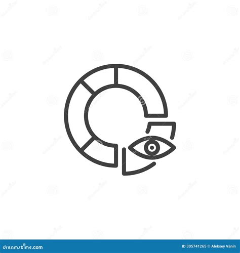 Data Visualization Line Icon Stock Vector Illustration Of Report Outline 305741265