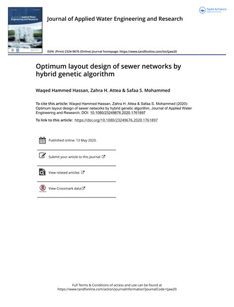 Pdf Optimum Layout Design Of Sewer Networks By Hybrid Genetic Algorithm