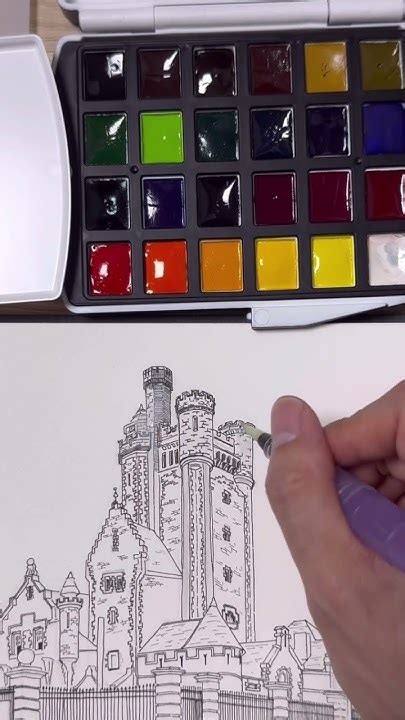 건물드로잉 고체 수체화물감 연습 Drawing Pendrawing Sketch Buildingdrawing 건물