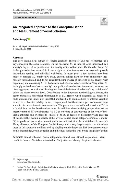Pdf An Integrated Approach To The Conceptualisation And Measurement
