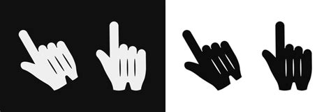 Hand Cursors In White And Black Gloves Digital Pointer For Selecting