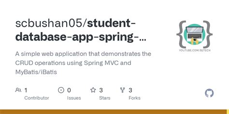 Github Scbushan05student Database App Spring Mybatis A Simple Web