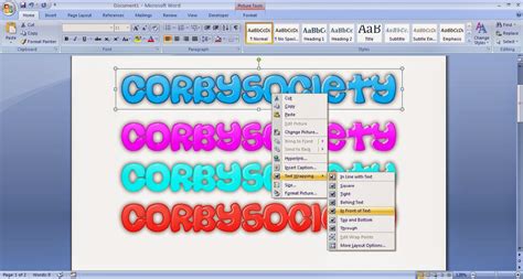 Create A Basic Graphic Design Using MS Word Corby Society