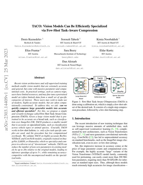 Pdf Vision Models Can Be Efficiently Specialized Via Few Shot Task Aware Compression