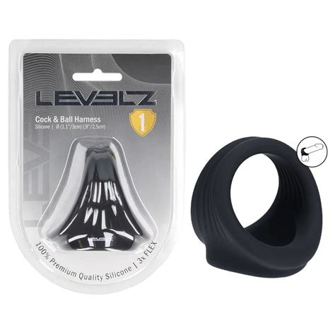 Levelz Silicone Cock And Ball Harness Black Black Cock And Ball Ring