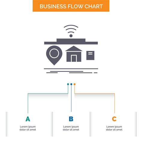 IOT Gadgets Internet Of Things Business Flow Chart Design With Steps Glyph Icon For