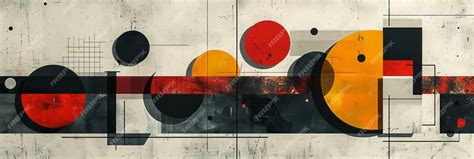 Premium Photo Abstract Geometric Composition With Circles Squares And Rectangles Illustration