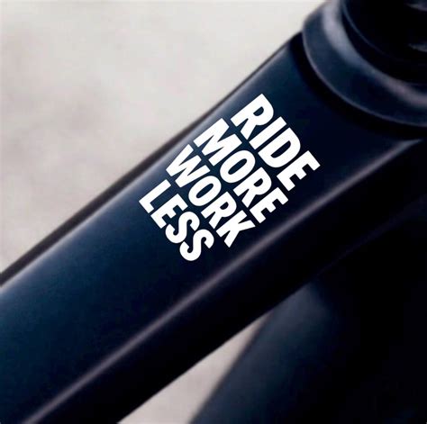 Bicycle Ride More Work Less Sticker Decal Etsy