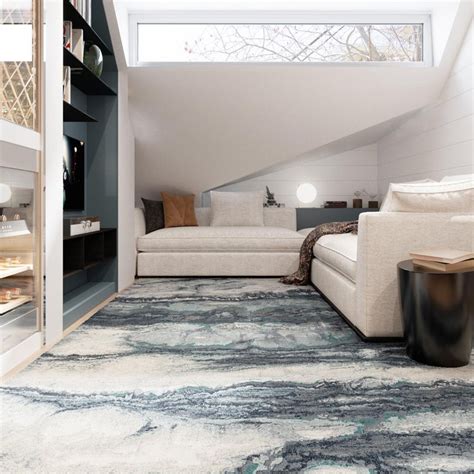 Eternity Lapse Contemporary Luxury Hand Knotted Wool Blend Silk Rug