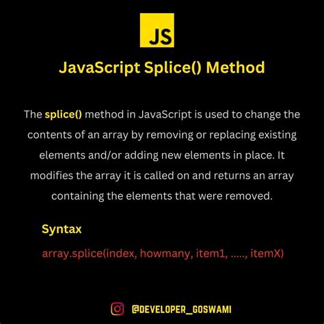 Javascript Splice Method Vaibhav Goswami