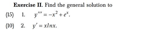 Solved Exercise Ii ﻿find The General Solution