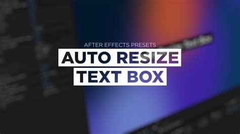 Auto Resize Text Box Presets For After Effects