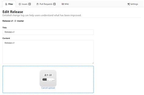 Failed On Uploading A Large 1gb File In Releases · Issue 6149 · Gogsgogs · Github