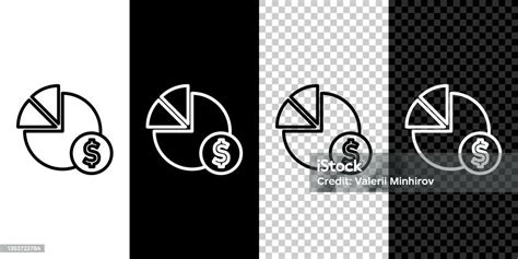 흑백 배경에서 격리된 세트 원형 차트 인포그래픽 및 달러 기호 아이콘을 설정합니다 다이어그램 차트 기호입니다 벡터 0명에 대한 스톡 벡터 아트 및 기타 이미지 Istock