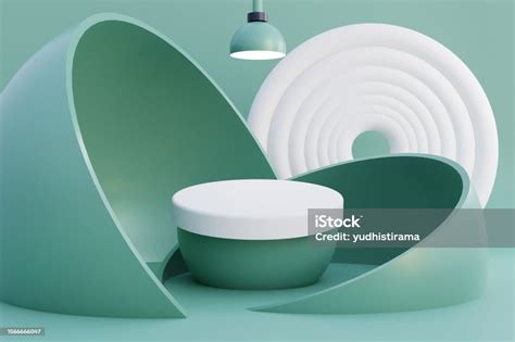 3d 배경 광택 제품은 기하학적 플랫폼이 있는 금속 연단 장면을 표시합니다 0명에 대한 스톡 사진 및 기타 이미지 0명 3차원 형태 강단 Istock