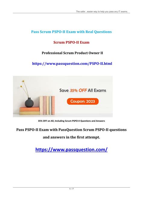 Ppt Professional Scrum Product Owner Ii Pspo Ii Exam Questions Powerpoint Presentation Id