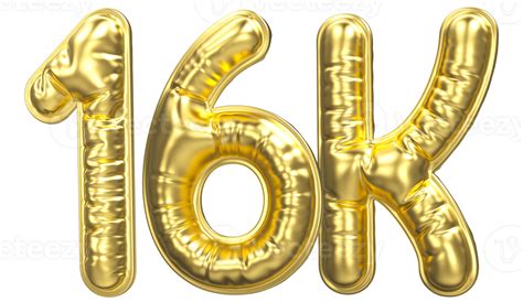 Balloon Follow Number 16k Gold 3d Render 34383571 Png