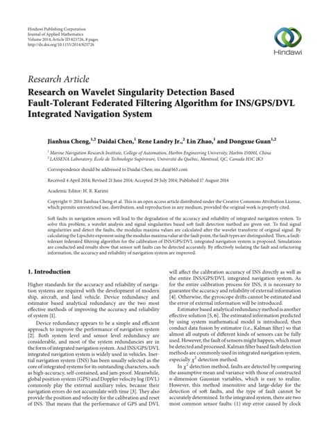 Pdf Research On Wavelet Singularity Detection Based Fault Tolerant