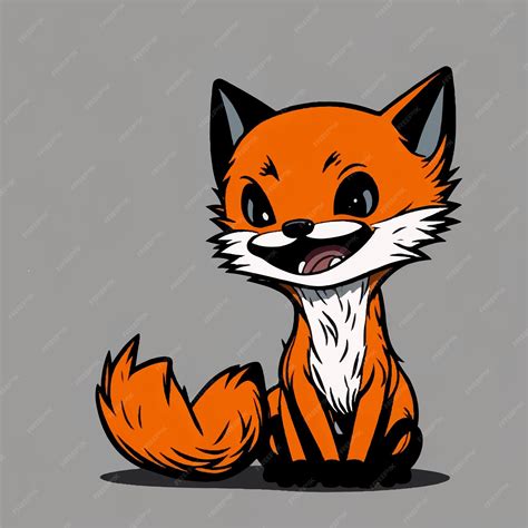 Premium Vector Cartoon Cute Fox Sitting Smiling