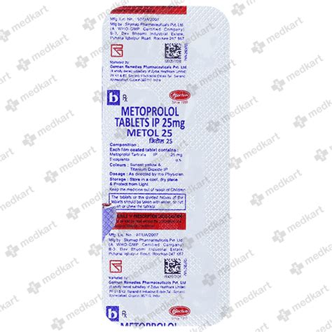 Metol 25mg Tablet For Hypertension Price Uses Side Effects And Dosage