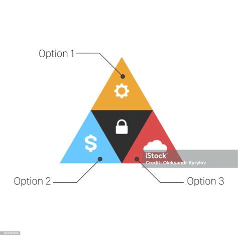 추가 아이콘이 있는 성공적인 비즈니스 인포그래픽을 위한 삼각형 모양의 4단계 전략 흰색 배경에 격리된 스톡 벡터 그림입니다 0명에 대한 스톡 벡터 아트 및 기타 이미지