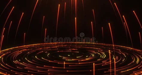 A Rotating Circle Of Particles Emits Bright Beams Of Light A Golden Ring Stock Footage Video
