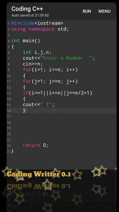 I Pattern Tutorial Video Ll C Programming Ll 💯💯short Youtubeshorts Language Youtube