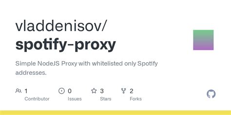 GitHub Vladdenisov Spotify Proxy Simple NodeJS Proxy With Whitelisted Only Spotify Addresses