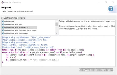 ABAP CDS View Templates