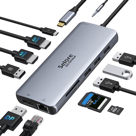 Usb C Docking Station Triple Display 12 In 1 Usb C Hub Docking Station Dual Hdmi Adapter 4k Hdmi