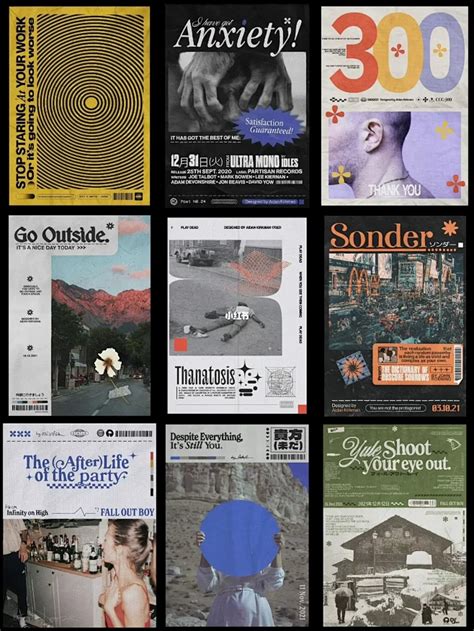 设计师灵感个性十足的复古风海报版式设计 花瓣网