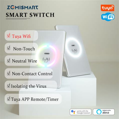 Zemismart Wifi Non Contact Hand Wave Light Switch Colorful Indicator Auto Touchless Smart IR