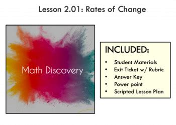 Calculus Unit Lesson Rates Of Change By Math Discovery