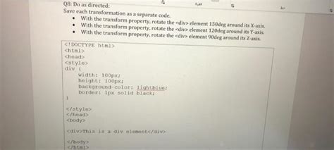 Solved Q8 Do As Directed Save Each Transformation As A