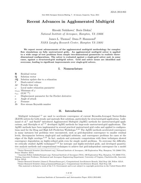 Pdf Recent Advances In Agglomerated Multigrid