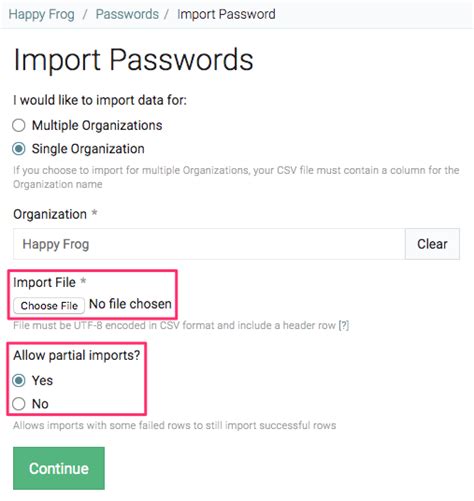 Importing Passwords Kaseya Sandbox