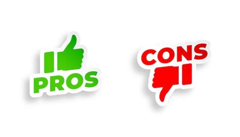 Design Moderno De Adesivos De Sinais De Prós E Contras Vetor Grátis