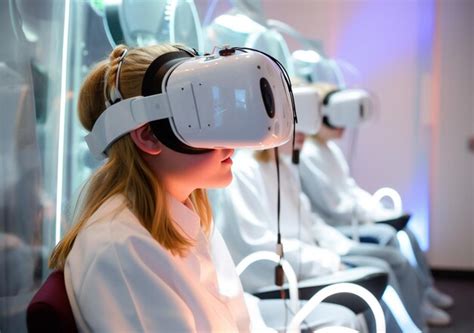 Premium Photo In A Computer Science Class Girl Wearing Virtual