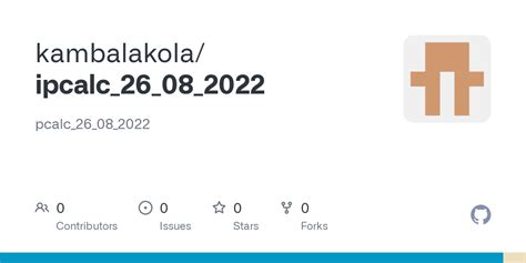 GitHub Kambalakola Ipcalc Pcalc