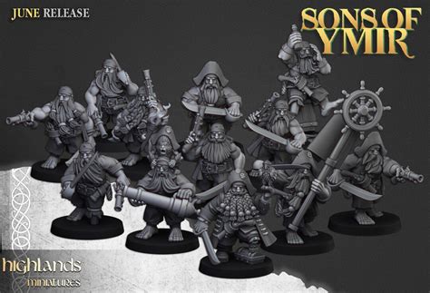Sons Of Ymir Dwarven Pirates Unit By Highlands Miniatures Etsy