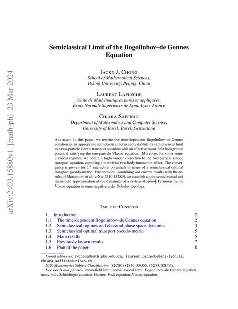 Pdf Semiclassical Limit Of The Bogoliubov De Gennes Equation