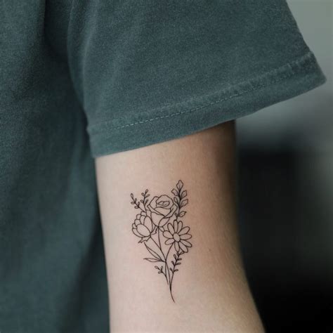 Flower Bouquet Tattoo Ideas