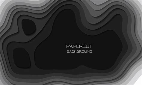 추상 회색 톤 종이 잘라 레이어 중복 아트 배경 프리미엄 벡터